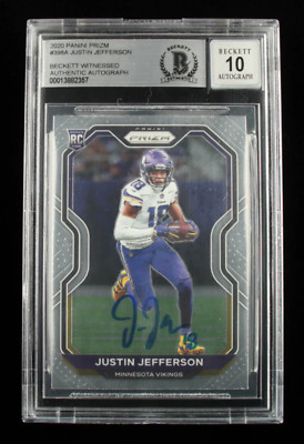 Justin Jefferson Signed 2020 Panini Prizm #398A - Autograph Graded ...