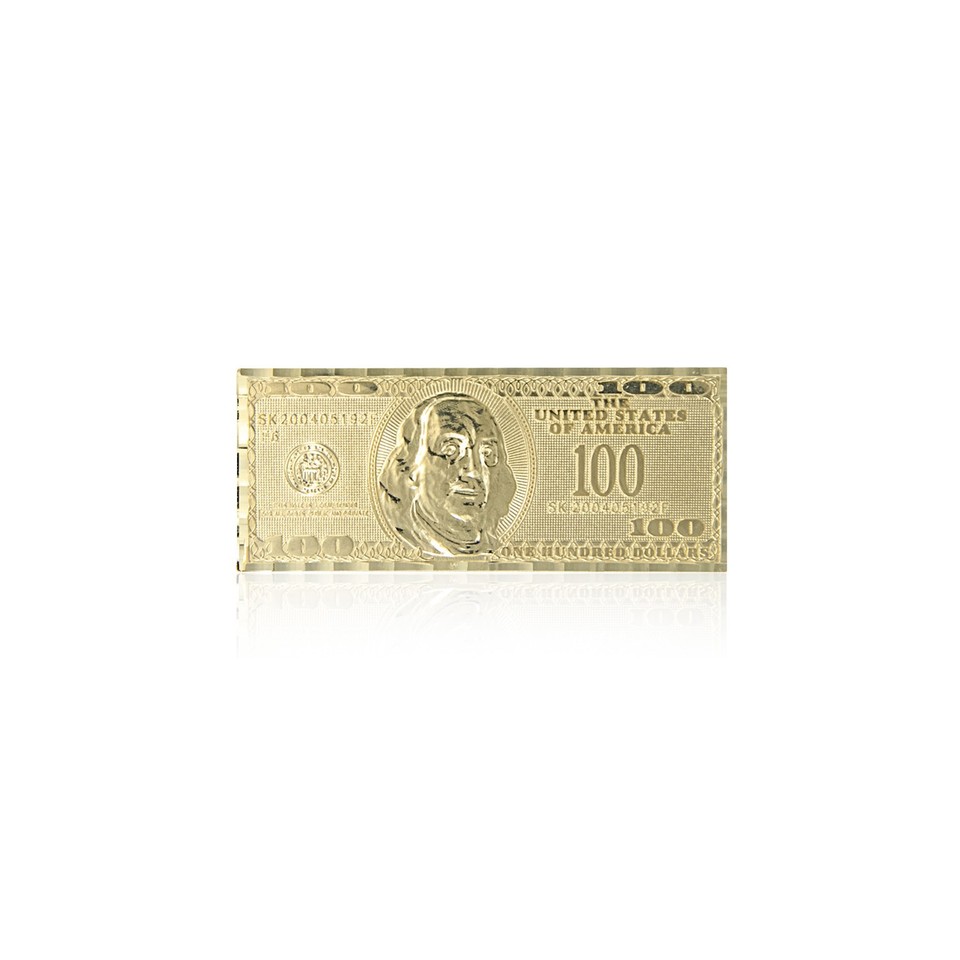 10K Solid Yellow Gold One Hundred Dollar Ring -$100 Bill Money Knuckle ...