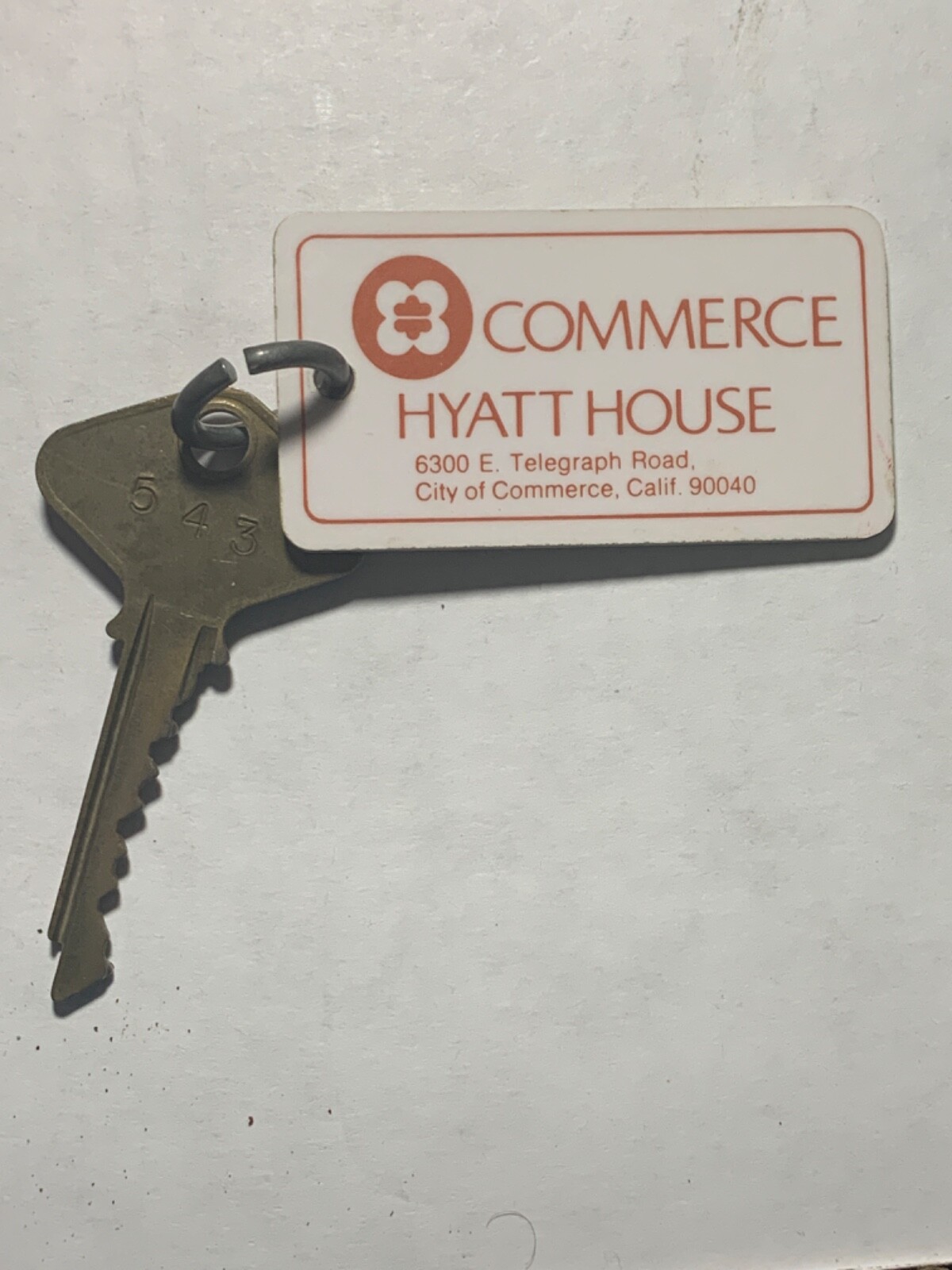 Commerce Hyatt House Motel Hotel Room Key Fob with Key City of Commerce ...