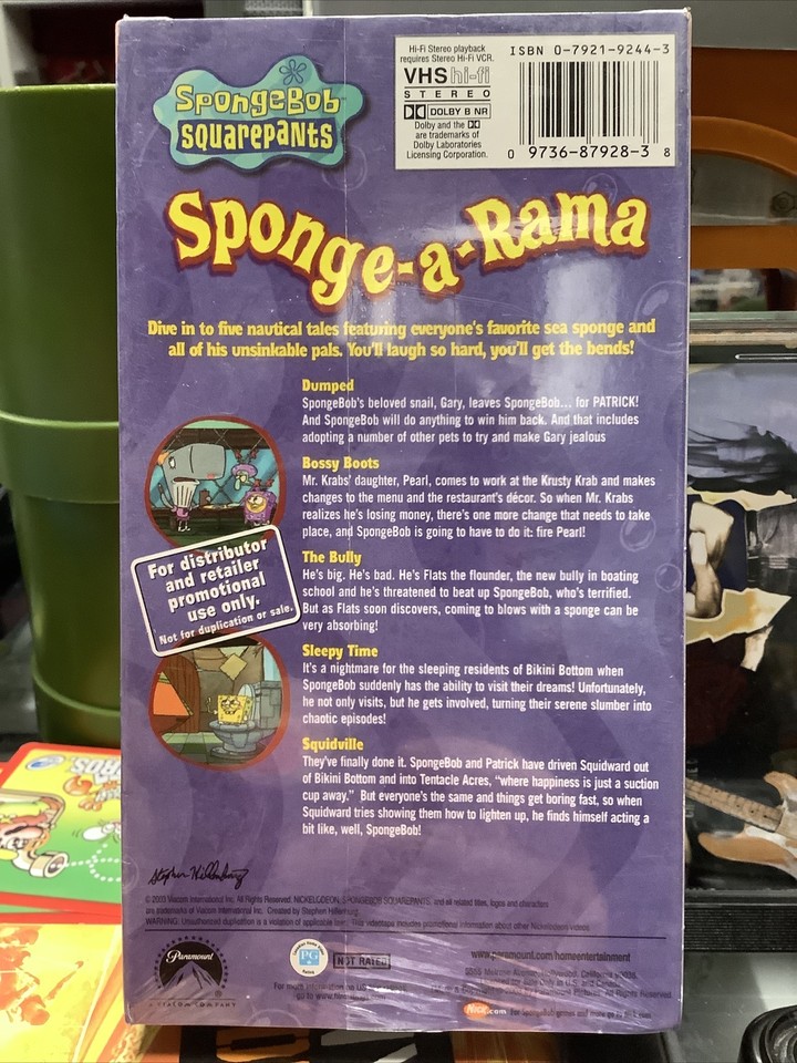 Spongebob Squarepants VHS Sponge-A-Rama 2003 Nickelodeon Rare Promo ...