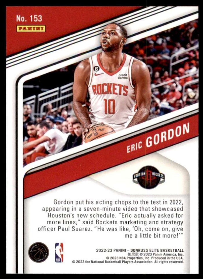 ERIC GORDON 2022-23 Donruss Elite #153 NBA Rockets ID:58857 | eBay