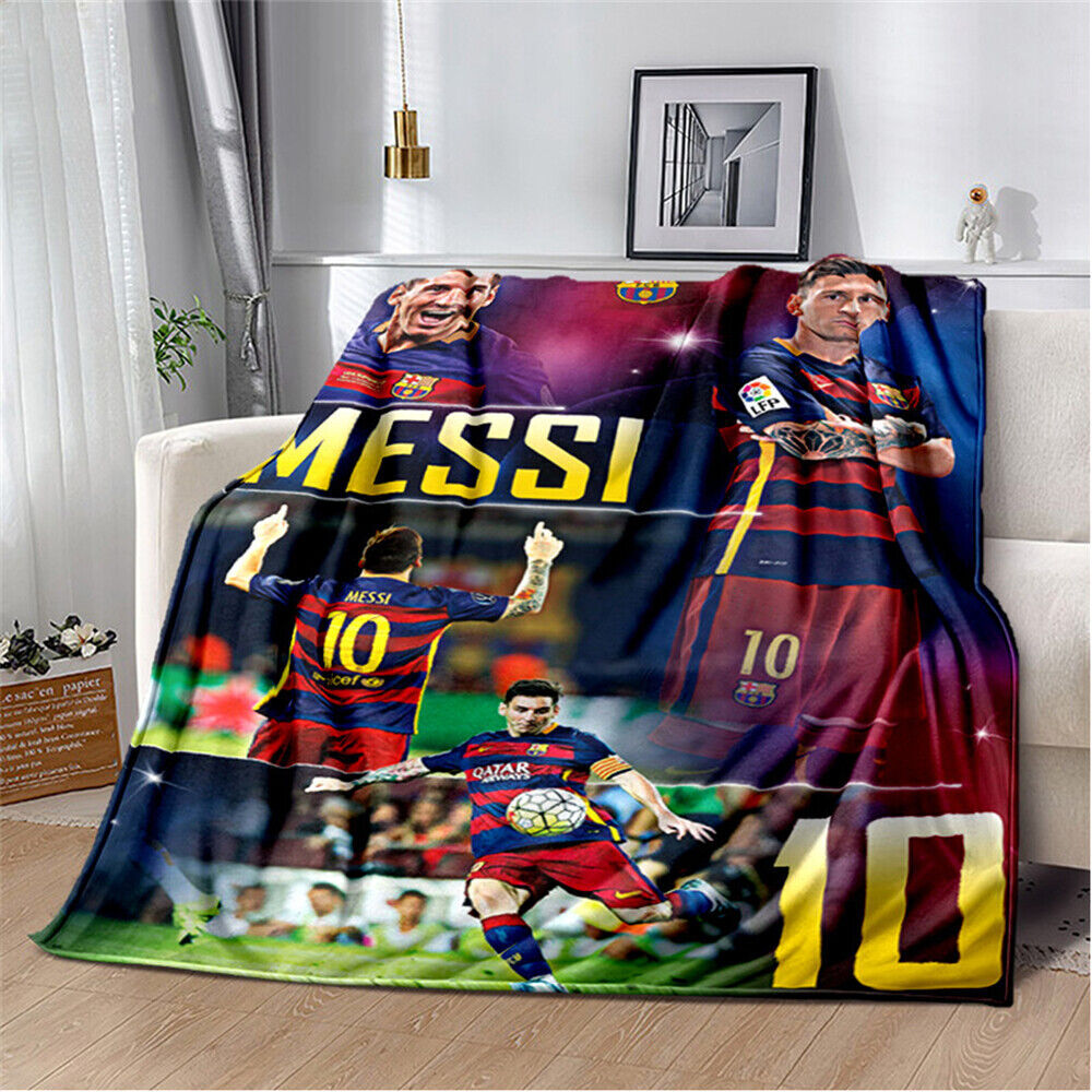 Lionel Messi Print Blanket Flannel Fleece Bed Throw Cosy Throw Bedroom ...