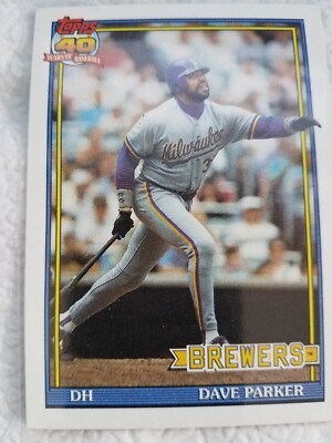 DAVE PARKER MILWAUKEE BREWERS 1991 TOPPS 40 YEARS OF BASEBALL CARD #235 ...