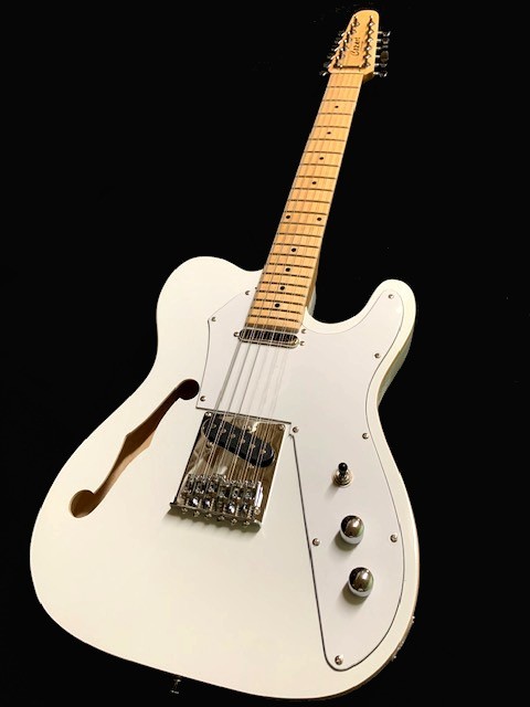 NEW 12 STRING SEMI-HOLLOW VINTAGE WHITE TL-STYLE CUSTOM ELECTRIC GUITAR ...