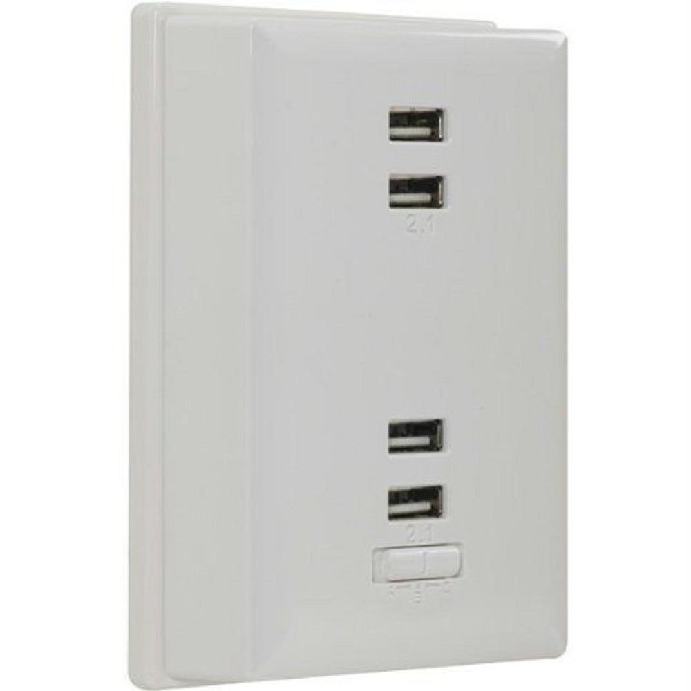 RCA WP4UWR Wall Plate Charger With 4 USB Outlets for sale online | eBay