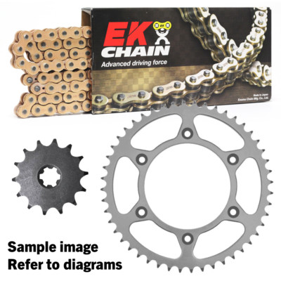 EK Gold Chain & Sprocket Kit for 2001-2006 Triumph 800 Bonneville T100 ...