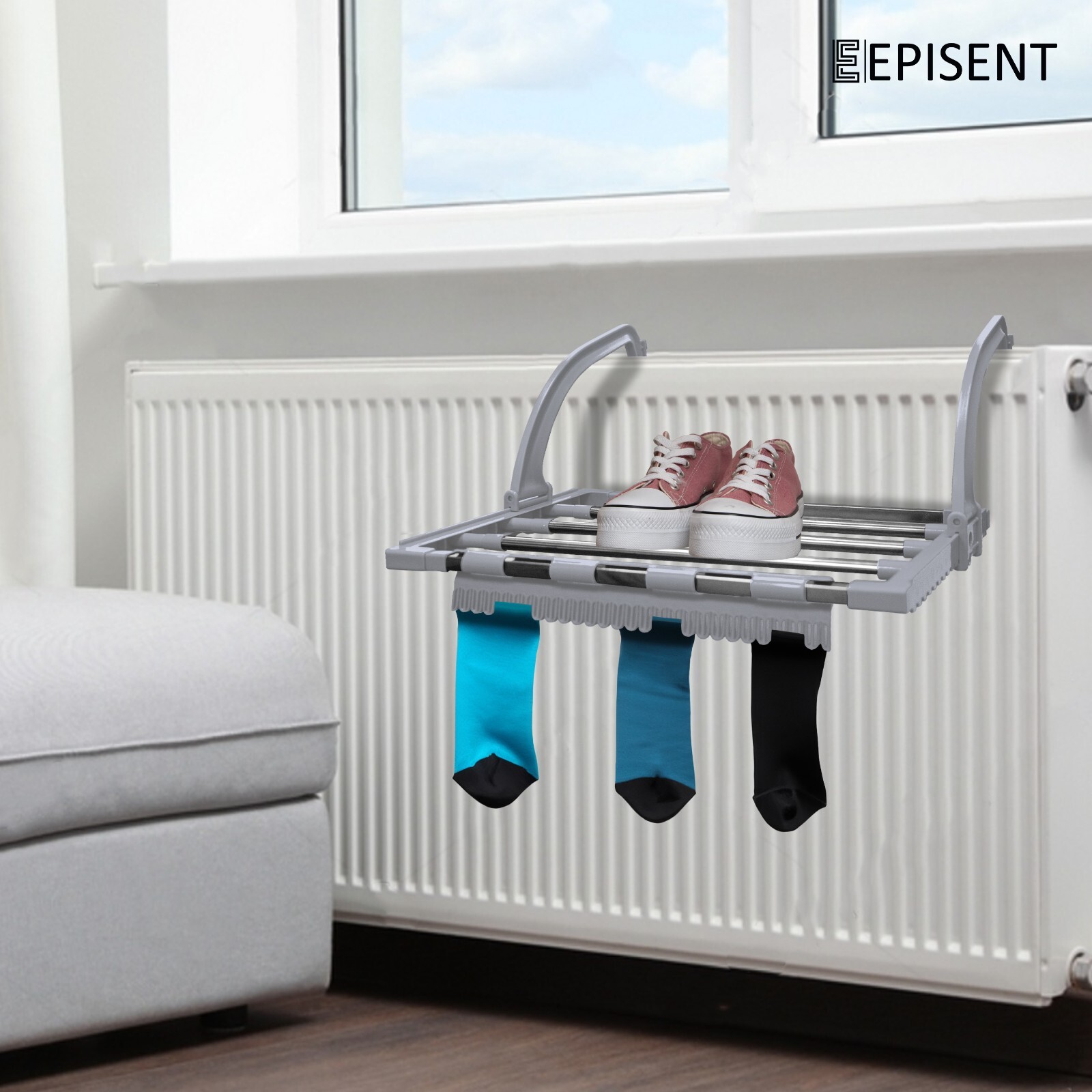 Extendable Radiator Airer 4 Bars Clothes Drying Rack Foldable Dryer ...