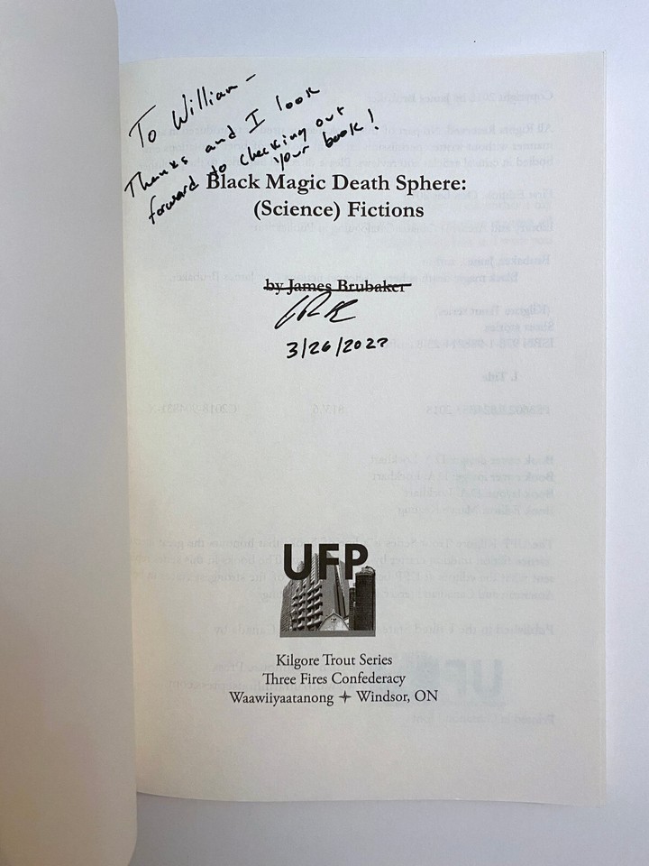 Author SIGNED Black Magic Death Sphere: (Science) Fictions, Like New ...
