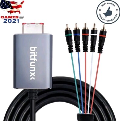 Component Video Audio 5RCA YPbPr Cable Adapter For Nintendo GameCube ...