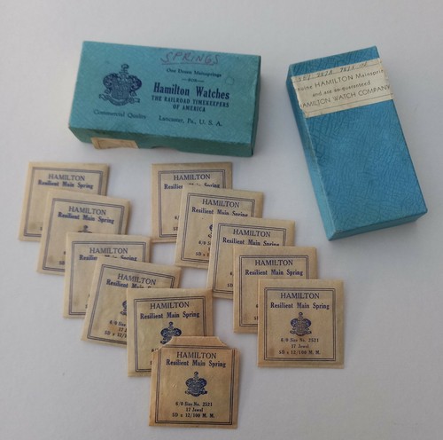 **7 DAY AUCTION*Hamilton Wristwatch 1940s Cardboard Springs Box ...