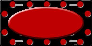 Red Black Polka Dot Red Center Oval Metal Novelty License Plate Tag ...