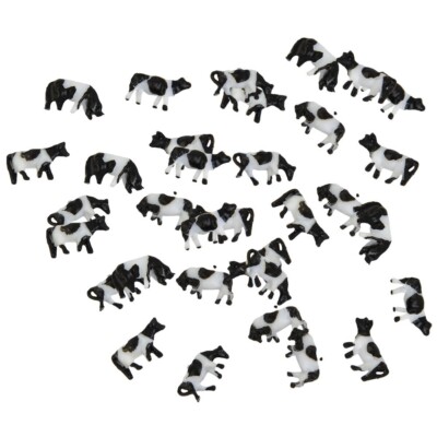 30Pcs N Scale Cows Model 1:150 Model Railway Painted Farm Animals Model ...