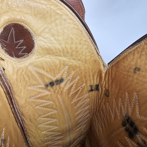Vtg Hondo Boots Extra Tall Buckaroo Men 11 D Tan Rodeo Cowboy ...