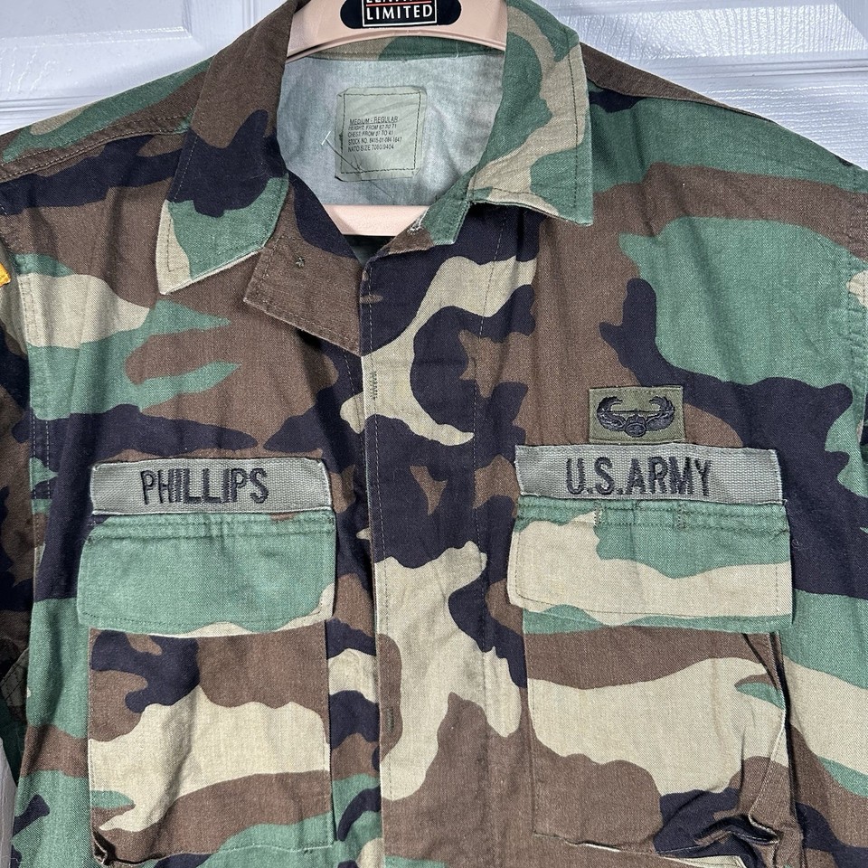 Vintage US Army Woodland Camouflage BDU Jacket Medium Regular | eBay