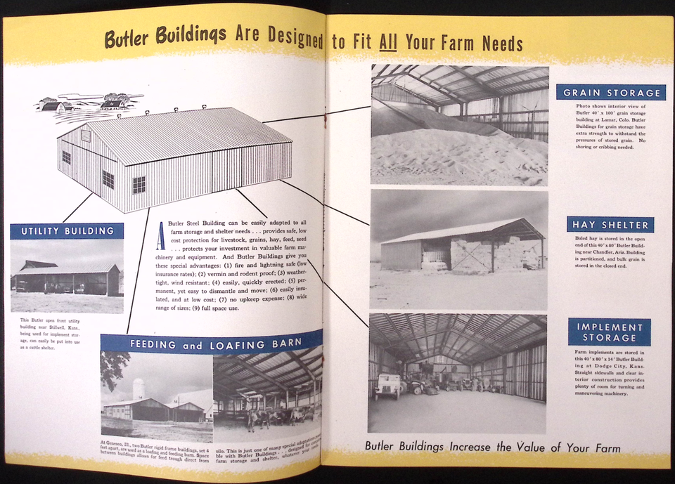 Butler Farm Buildings Aluminum Steel Brochure Butler Mfg Co Kansas City ...