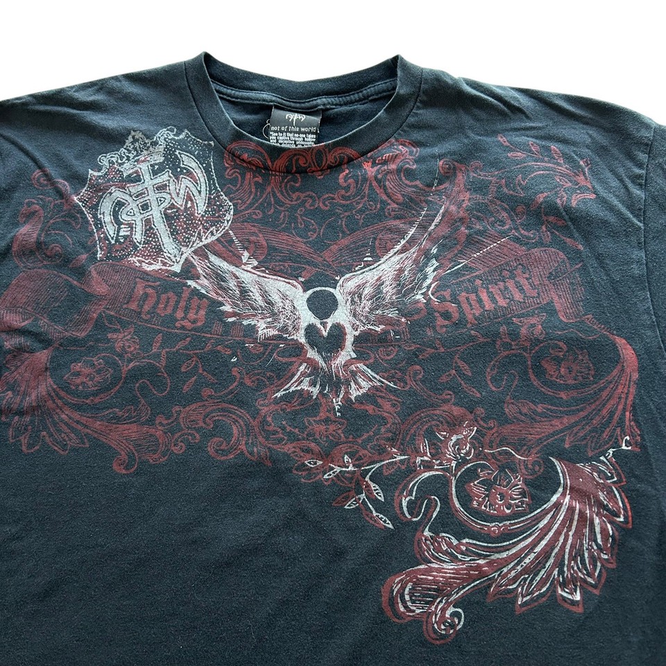 Vintage Not of this World NOTW Jesus Graphic y2k Shirt Affliction Style ...