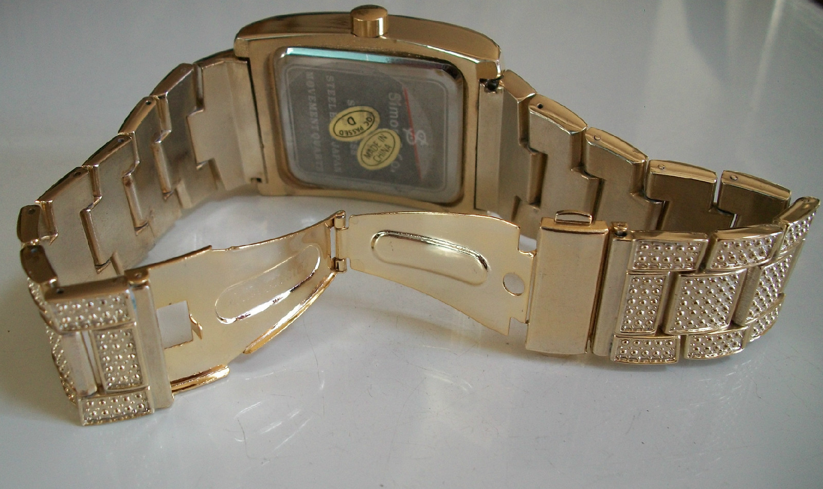 MEN'S GOLD FINISH STONES FASHION HIP HOP REMOVABLE LINK WATCH | eBay