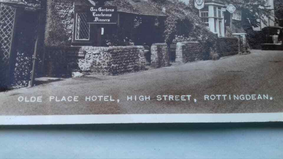 Vintage postcard,real photo,Olde Place Hotel,Rottingdean,Brighton,1953 ...