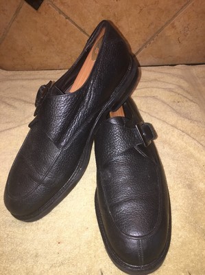H.R. Trask Men's Black Pebble Leather Strap Shoes Sz 12 M FREE SHIPPING ...