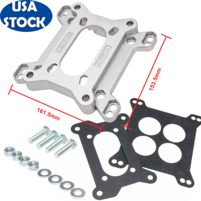Carb Carburetor Adapter 2bbl-4bbl Kit 4-Bolt 2 Barrel to 4 Barrel ...