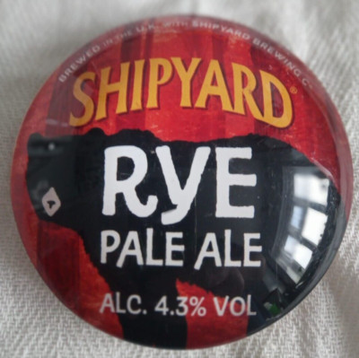 Shipyard Rye Pale Ale Fish Eye Beer Pump Badge Round Mancave Home Bar ...
