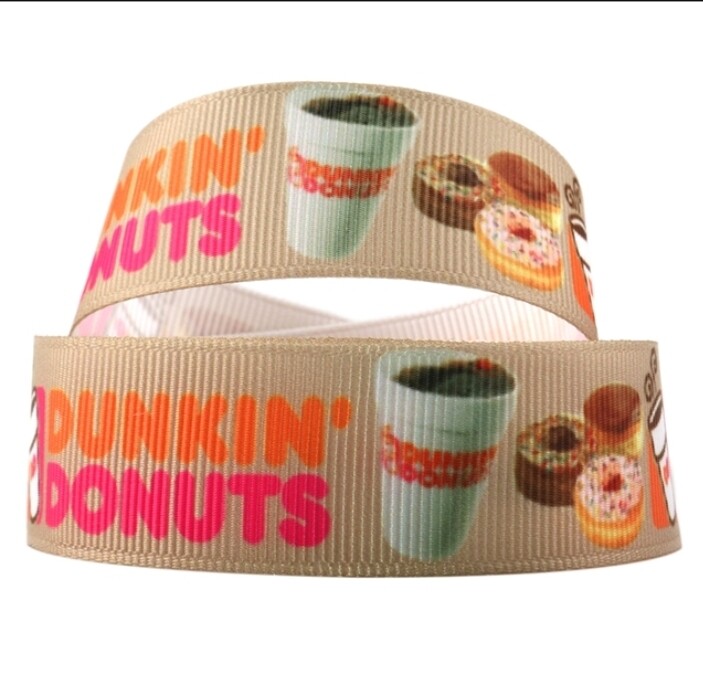 1.5 INCH Donut GROSGRAIN RIBBON Hair Bow Supplies Food Dunkin Donuts ...