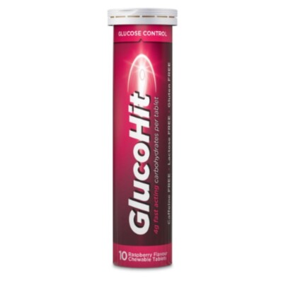 GlucoHit Fast Acting 4g Glucose 10 Chewable Tablets - Raspberry Flavour ...