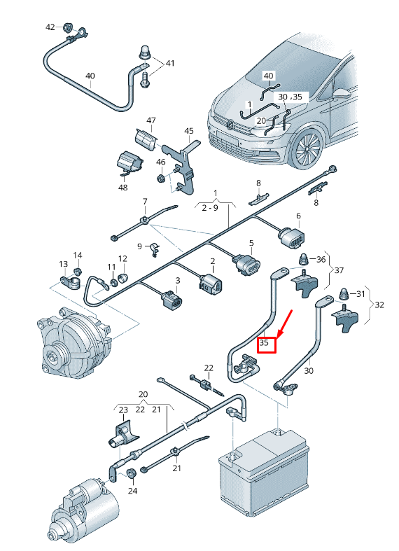 VW TOURAN 5T Battery Monitoring Control Unit 5QA915181D NEW GENUINE ...
