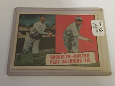 1961 Topps #403 26 Inning Tire/Joe OeschgerL/Leon Cadore : Brooklyn ...