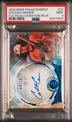 Colton Cowser 2022 Bowman Transcendent autograph blue #'d 04/10 PSA 9 ...