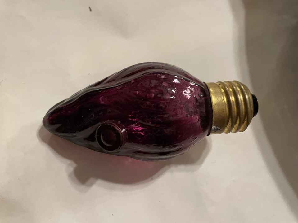 Rare vtg Flicker Flame shape light bulb Standard Gas Lamp Cherry Black ...