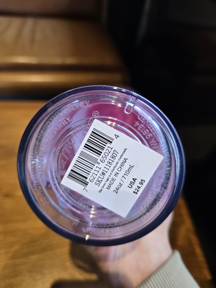 2025 Starbucks x Roller Rabbit Holiday Clear Plastic Tumbler Cup Pink ...