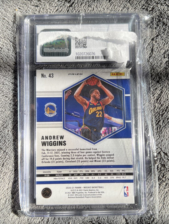 2020-21 Panini mosaic card#43 Andrew Wiggins Reactive OrangeCSG graded ...