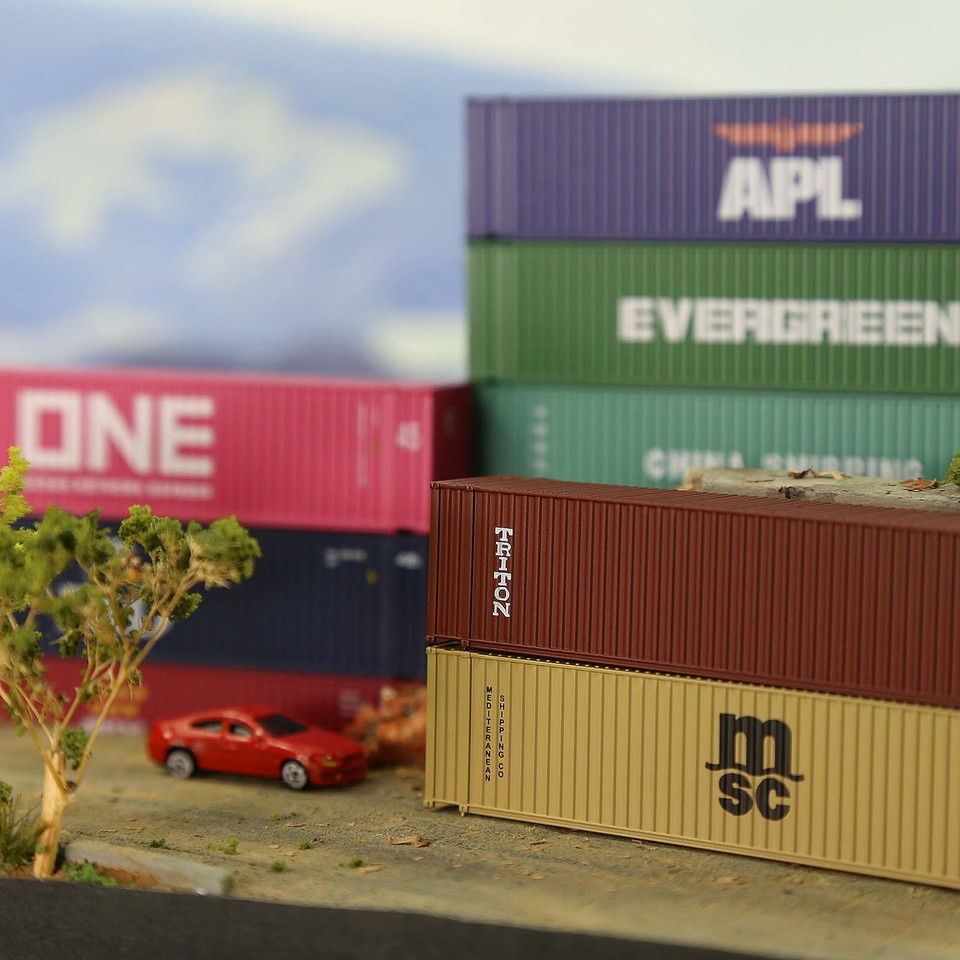 Evemodel N Scale 45ft 1:160 Shipping Container 45' Cargo Box with ...