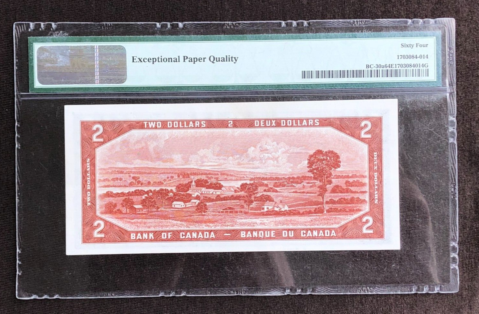 BANKNOTE BANK OF CANADA 1954 $2 TWO DOLLARS #DB0531697 DEVIL'S FACE PMG ...