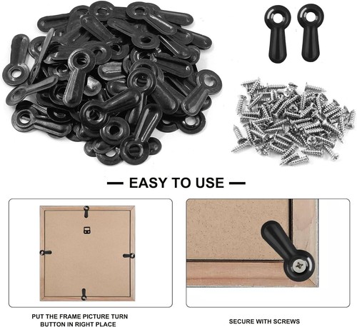 Picture Frame Turn Button Fasteners Set 100 PCS Picture Frame Backing ...