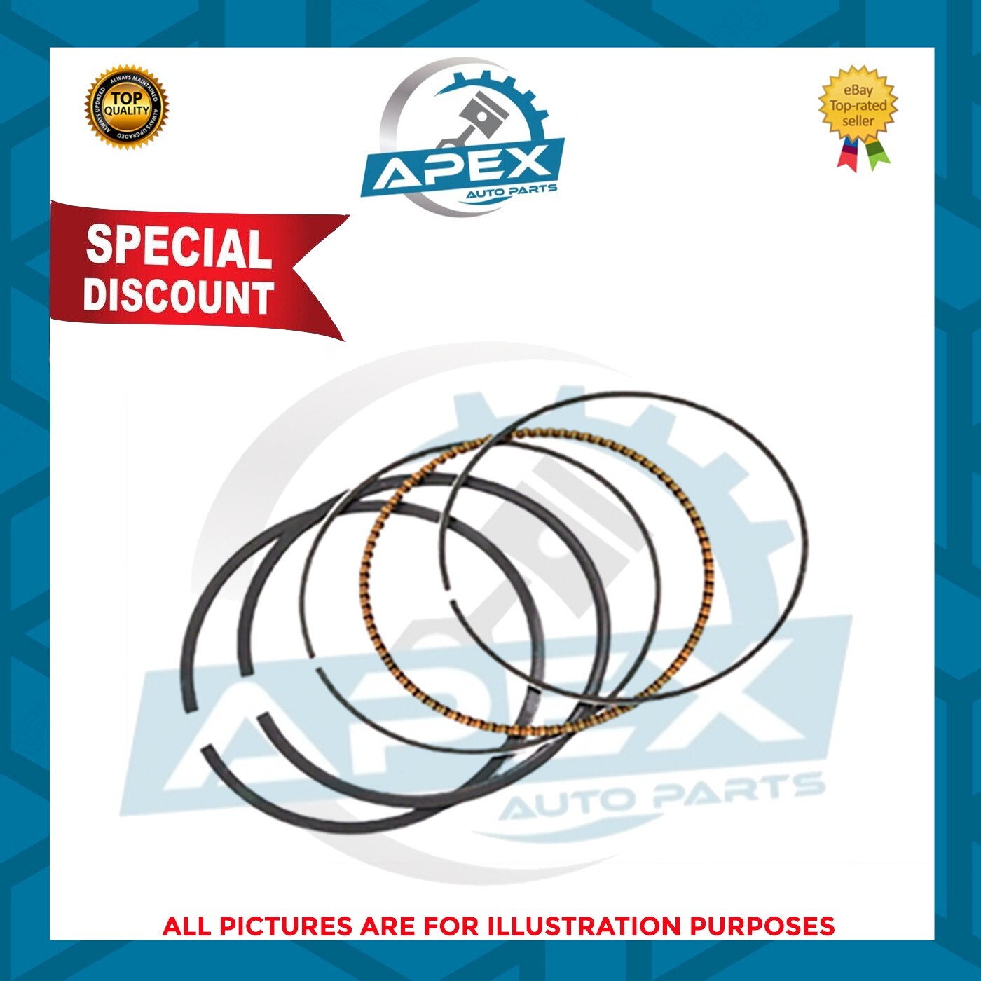 MERCEDES-BENZ M271 PISTON RING SET 1.8 PETROL C-CLASS CONVERTIBLE OE ...