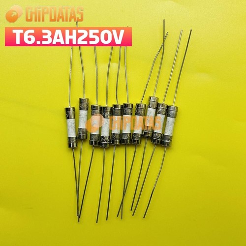 10pcs NEW T6.3AH250V, T6.3A 250V, T6.3 H250V, cartridge CERAMIC Fuses ...