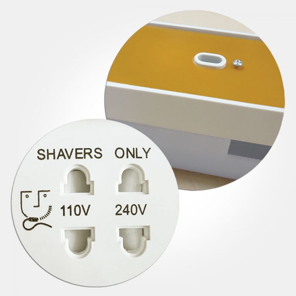 Eterna LED Dual Voltage Bathroom Pull Cord Shaver Light & Socket A+ ...