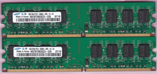 2GB 2x1GB PC2-5300 SAMSUNG M378T2953EZ3-CE6 DDR2-667 Desktop Ram Memory ...