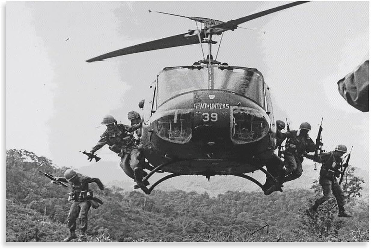 UH-1 Iroquois Huey Poster Military Helicopter Canvas Wall Art Poster ...