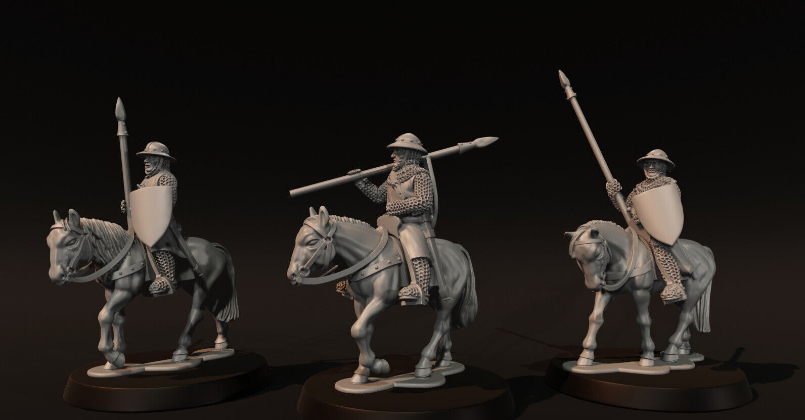 Mounted Medieval Sergeants With Spears, Medbury Miniatures | eBay UK