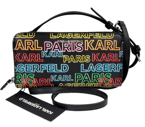 Karl Lagerfeld Womens Multicolor Clutch Wallet Detachable Crossbody ...
