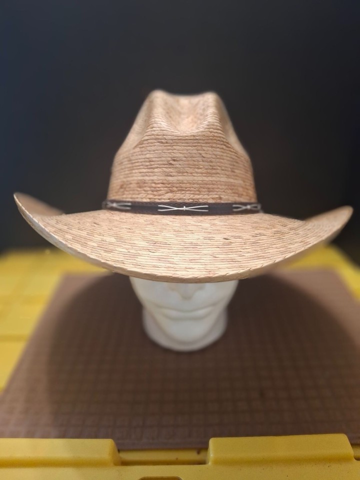 Turner Hat Company Ranger Straw Cowboy Hat 7 1/4 Size 58 With Leather ...