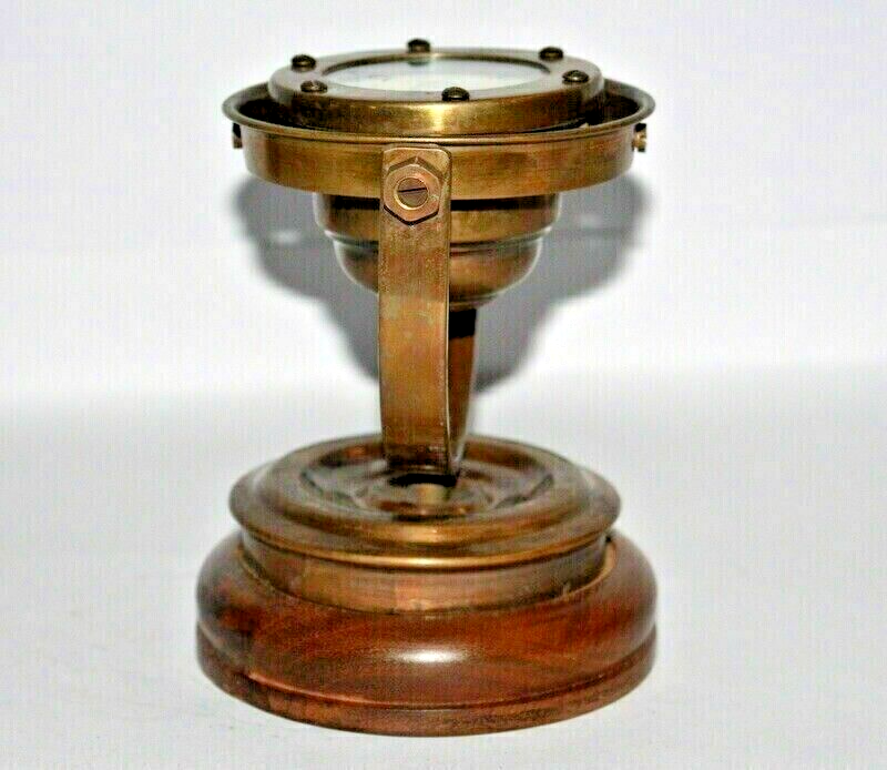 Nautical Brass Gimballed Compass Vintage Ship's Binnacle Antique ...