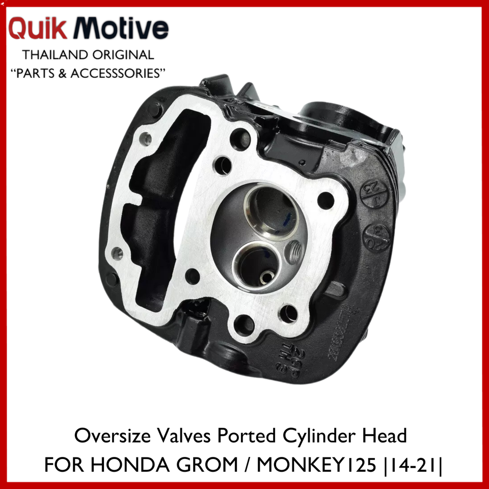 Honda GROM / MSX / Monkey 125 Oversize Valves Ported Cylinder Head ...