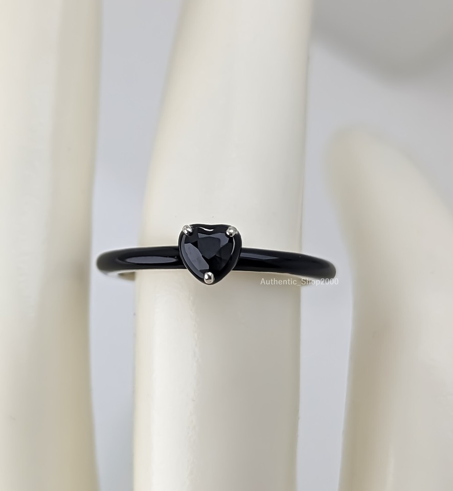 NEW 100 Authentic PANDORA ME 925 Silver Black Chakra Heart Ring new-100-authentic-pandora-me-925-silver-black-chakra-heart-ring