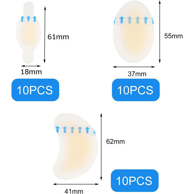 30X Hydrocolloid Gel Blister Plasters for Toes Feet Heel Protection ...
