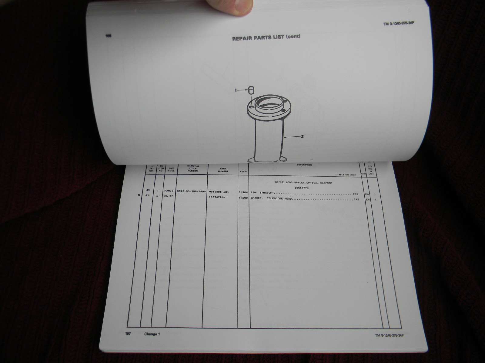1980 QUADRANT, FIRE CONTROL: M17, M18 TM 9-1240-375-34P Tech Manual ...