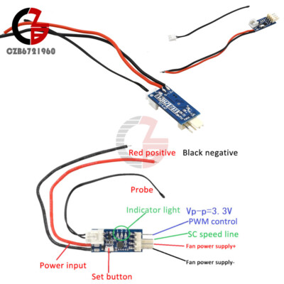 PWM 4-Wire Fan Temperature Controller Speed Governor For PC Fan/Alarm ...